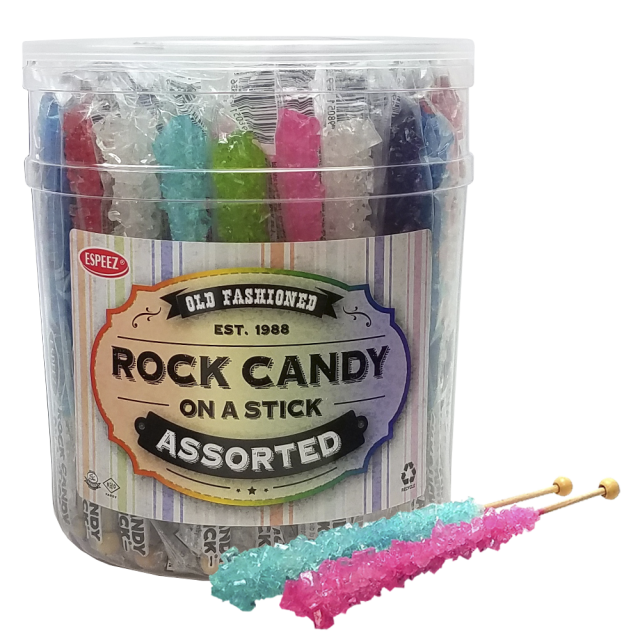 Espeez Assorted Rock Candy On a Stick Jar 0.8oz 36ct – Empire Snacks