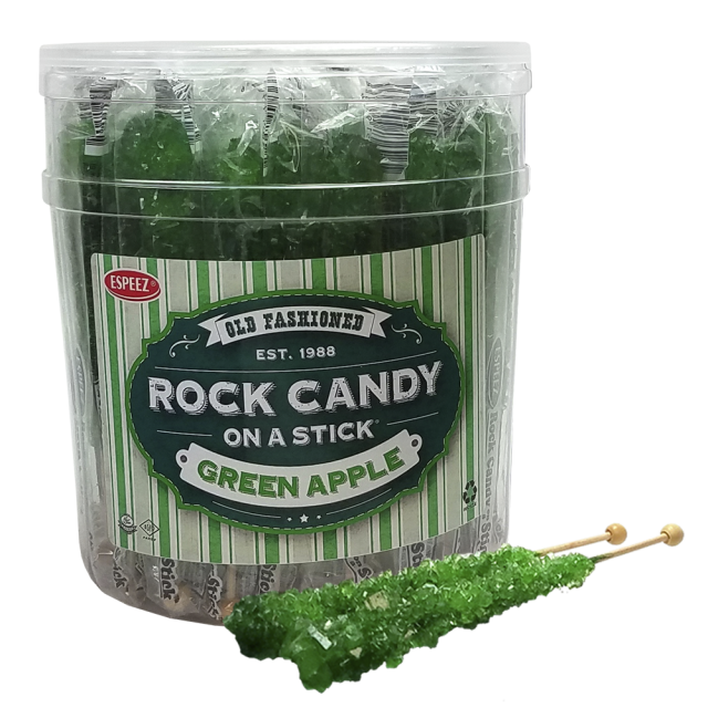 Espeez Green Apple Rock Candy On a Stick Jar 0.8oz 36ct – Empire Snacks