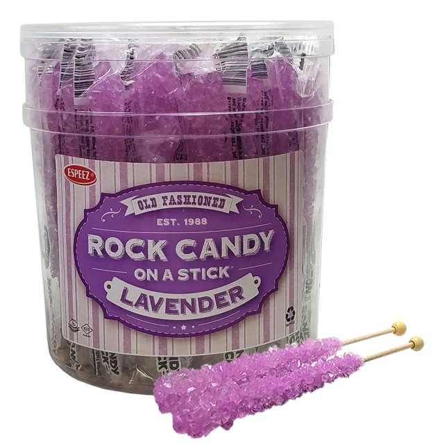 Espeez Lavender Tutti Frutti Rock Candy On a Stick Jar 0.8oz 36ct ...