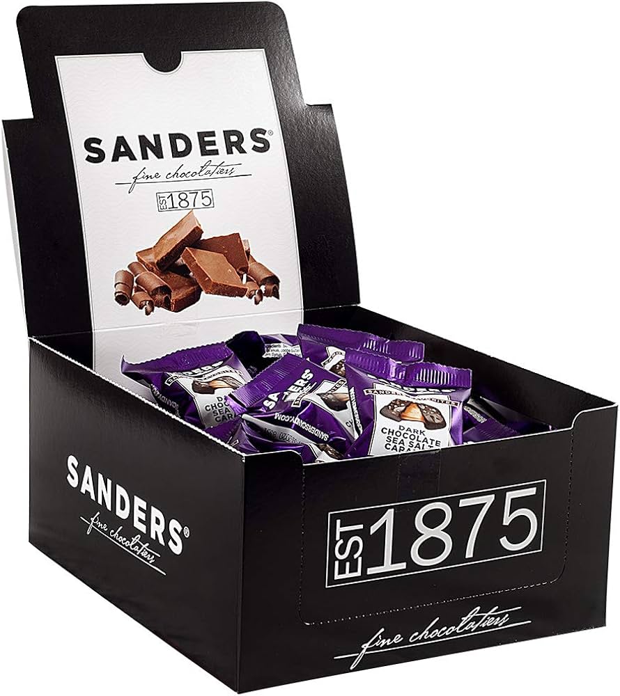 Sanders Dark Chocolate Sea Salt Caramels 0.5oz 48ct – Empire Snack ...