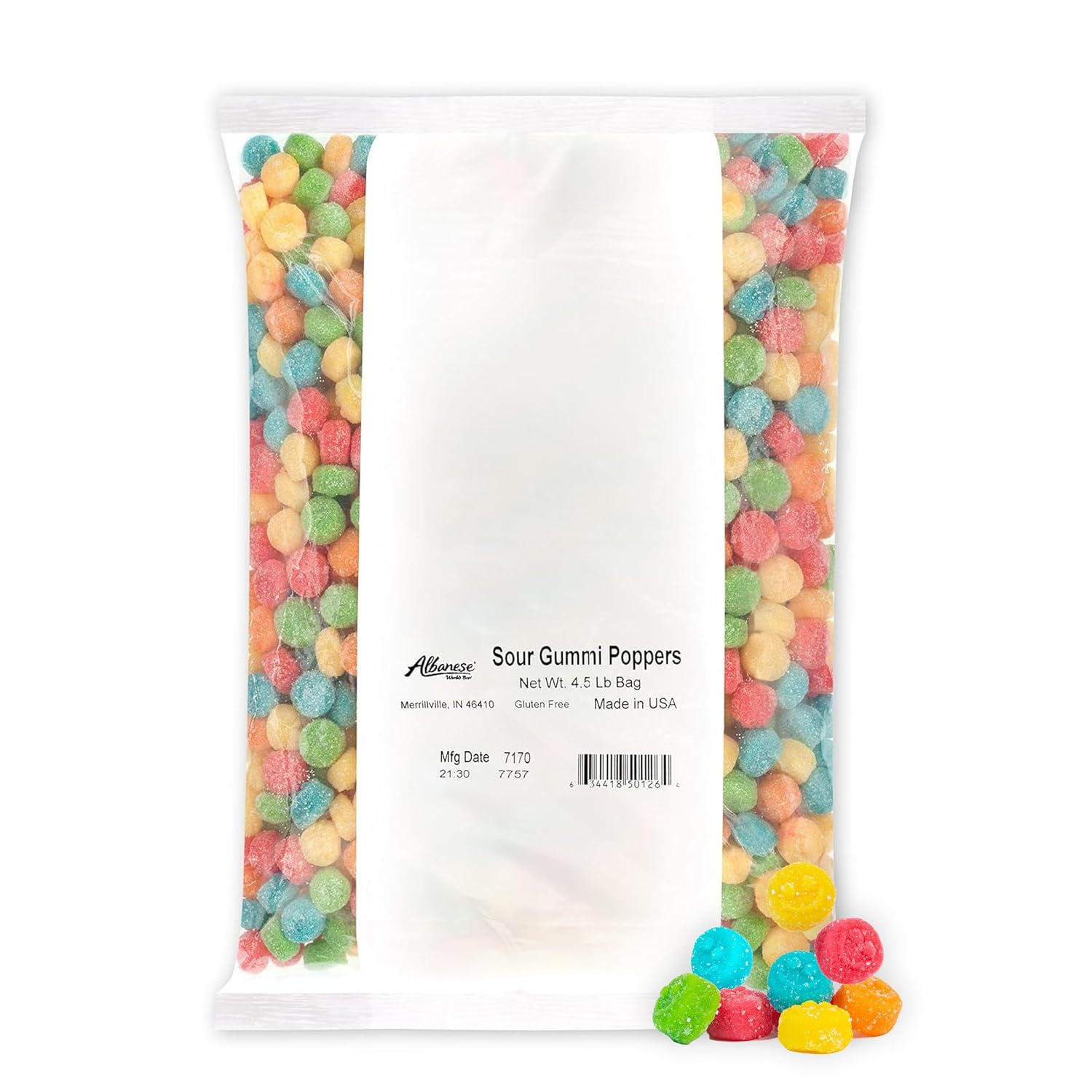 Albanese Sour Gummi Poppers 4.5lb Bag Bulk – Empire Snack Distributors