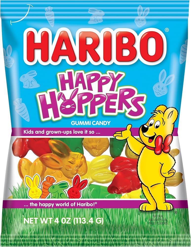 Haribo Happy Hoppers 4oz Peg Bag 12ct – Empire Snack Distributors