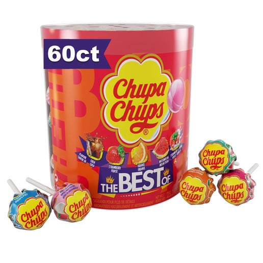 Chupa Chups ‘Best Of’ Lollipop 5 Flavor 60ct Bucket – Empire Snack ...