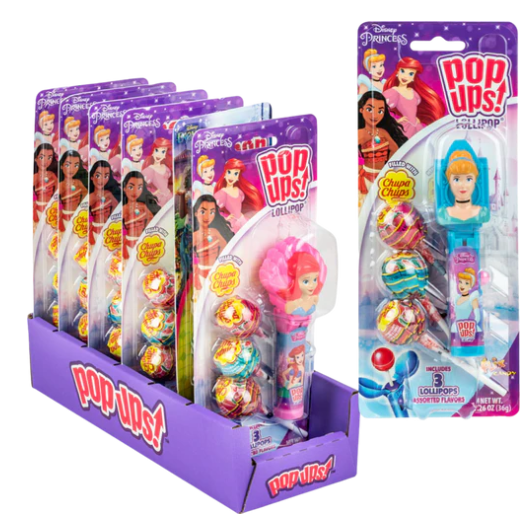Flix Pop Ups! Disney Princess Chupa Chups Lollipops 6ct – Empire Snacks