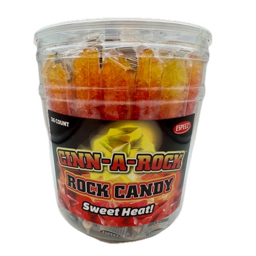 Espeez Cinn -A-Rock Sweet Heat Cinnamon Rock Candy Tub 36ct – Empire Snacks