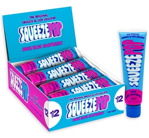 Iconic Candy Squeeze Pop Sour Blue Raspberry Liquid Tube 4oz 12ct ...