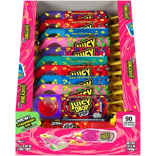 Juicy Drop Sour Candy Lollipops Assorted Fruity Flavors 21ct – Empire ...