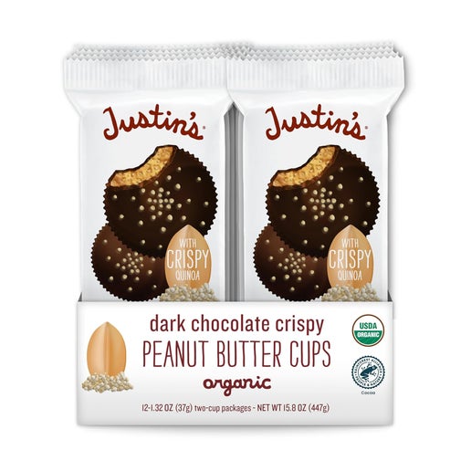 Justin’s Dark Chocolate Crispy Peanut Butter Cup 12ct – Empire Snacks