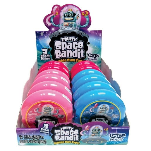 Kidsmania Fruity Space Bandit Bubble Gum Tape 12ct – Empire Snacks