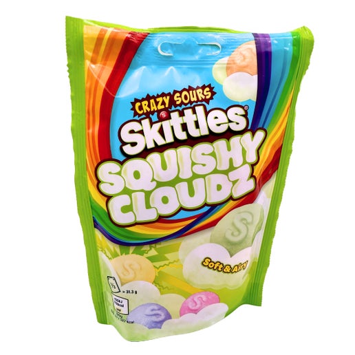 Skittles Squishy Cloudz Crazy Sours Soft Airy Gummy Candy 3.5oz 6ct ...